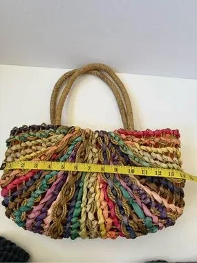 Sun’N’Sand | Bags | Sunnsand Natural Straw Multicolor Hand Bag Woven ...